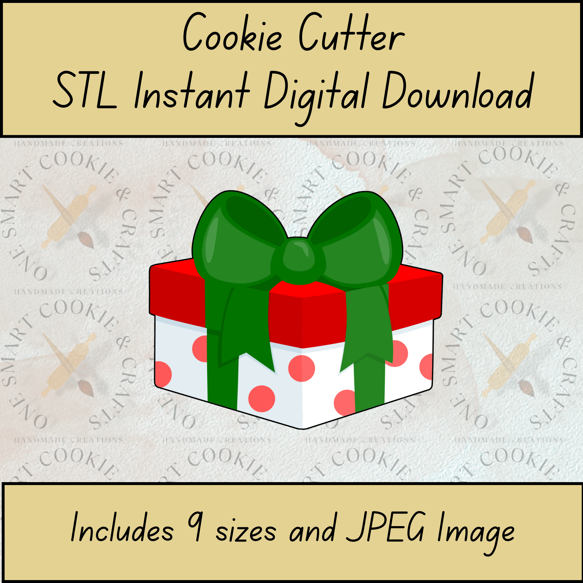 Present Cookie Cutter STL File – One Smart Cookie and Crafts
